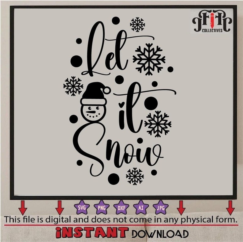 Let It Snow SVG, Snowman SVG, Christmas SVG, Merry Christmas Png ...