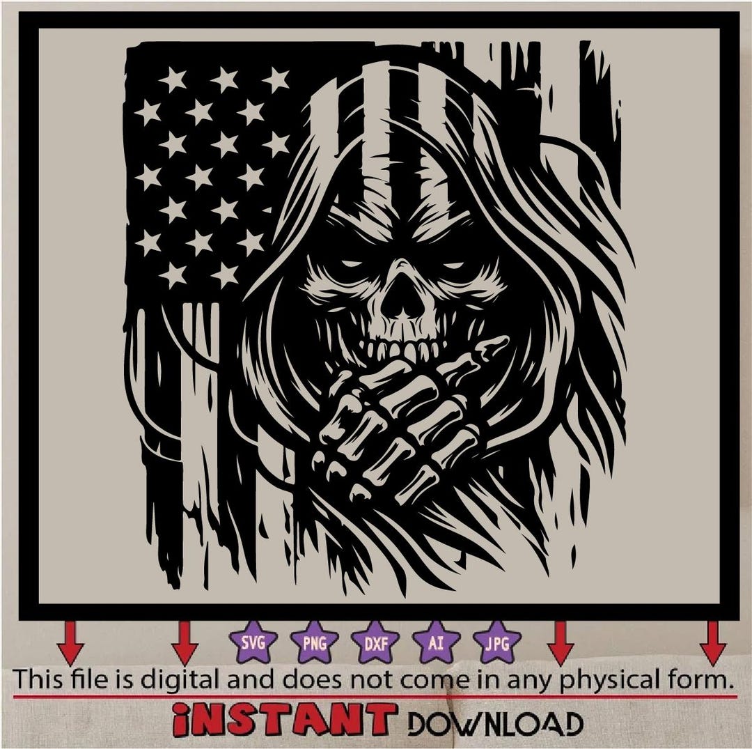 USA Flag,reaper Svg,4th of July,grim Reaper Design,grim Reaper Middle ...