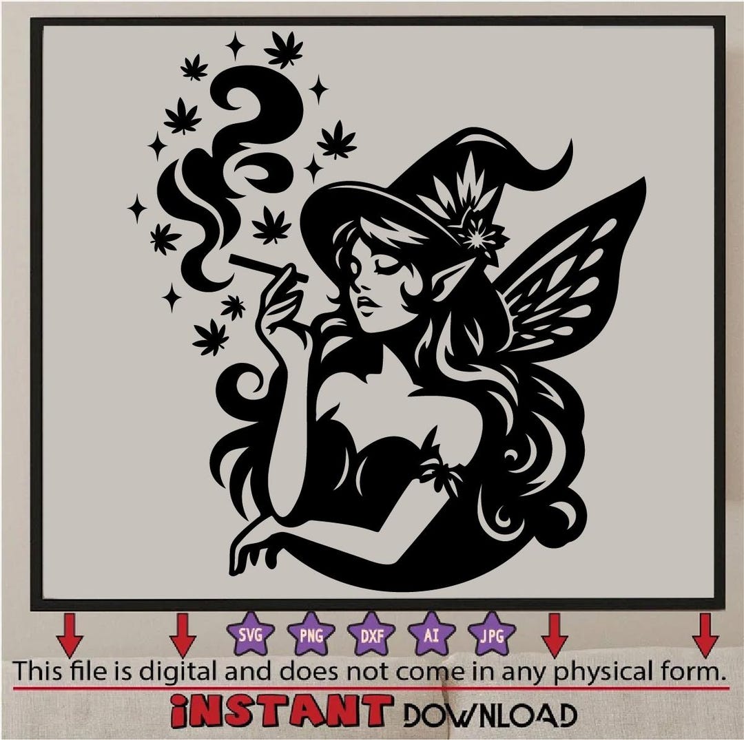 Fairy Magic: Enchanting Weed Smoking SVG Design for Your Creative ...