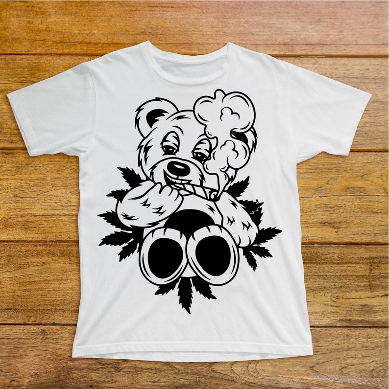 Rasta Teddy Smoking Weed Svg File | Joint Blunt Clipart | High Dope ...