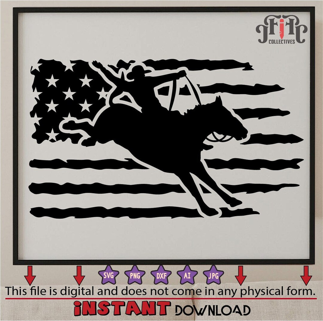 Rodeo Clip Art | USA Rodeo Svg | Cowboy Svg | Western Cowboy Riding ...