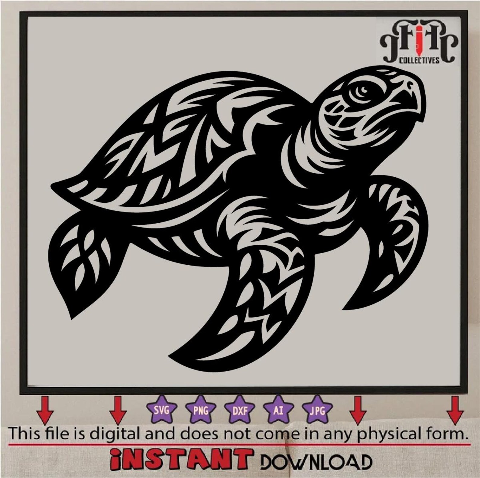 Ocean Majesty: Stunning Sea Turtle SVG - Instant Download for Your ...