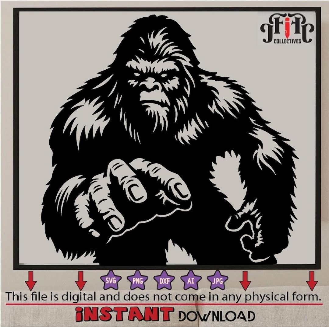Bigfoot Svg.bigfoot Silhouette. Yeti Svg. Bigfoot Head Svg. Bigfoot ...