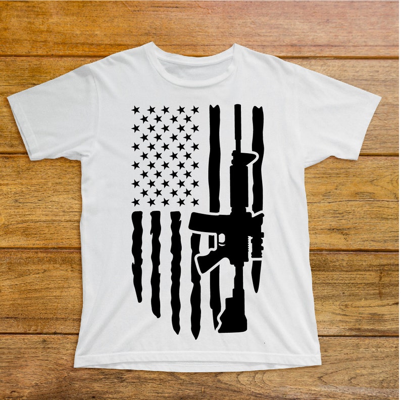 American Gun Flag Svg, Rifle Flag Svg, Guns Svg, 2nd Amendment Svg ...