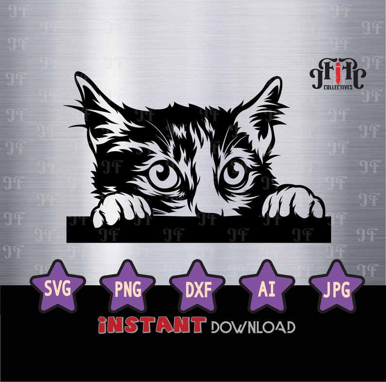 Cat Peeking Svg | Peek a Boo Kitten Clipart | Cat Cut File| Cat Stencil ...