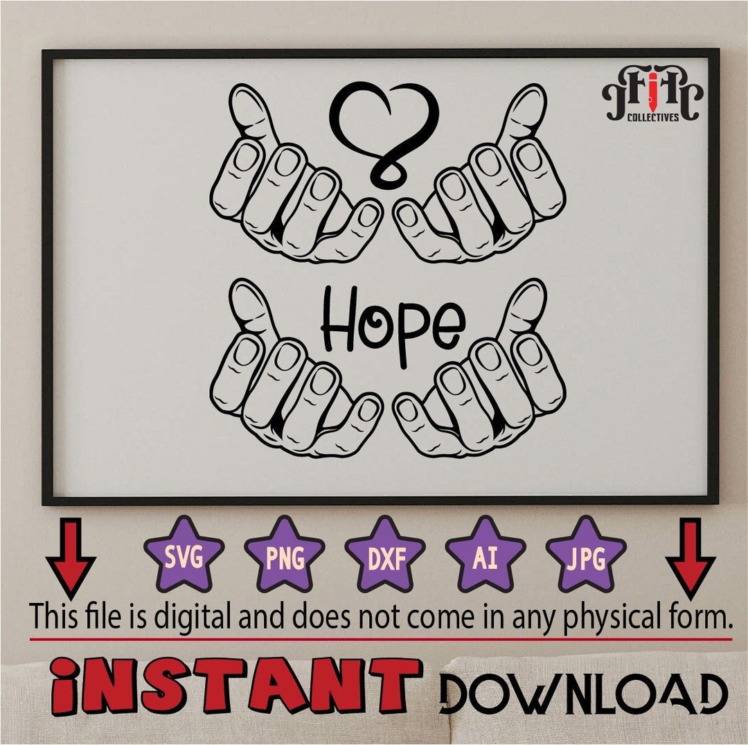 Open Hands Svg, Love and Hope Svg ,open Palm Cut File, Hand Stencil and ...