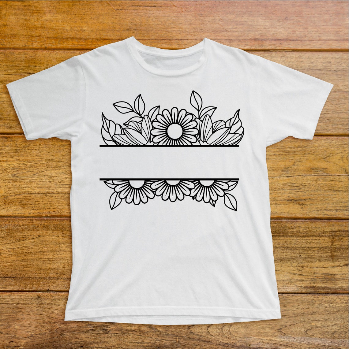 Floral Split SVG, Floral Frame Svg, Flower Border Svg, Split Monogram ...