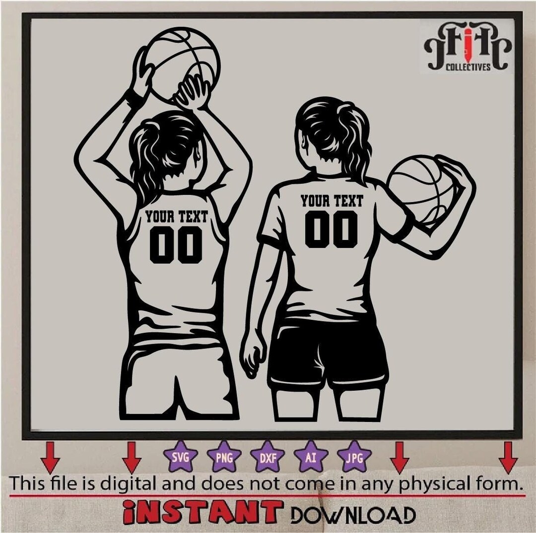 Two Girls Basketball Svg Png, Basketball Team SVG, Basketball School ...