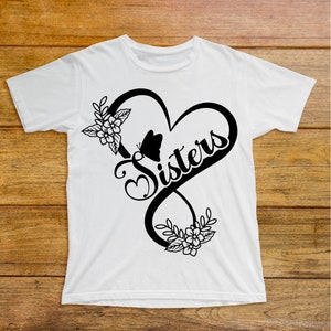 Sister SVG Cut File for Cricut and Silhouette With Heart Detail ...