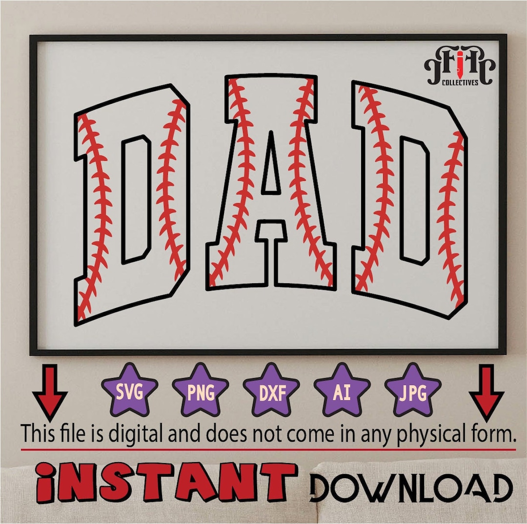 Baseball Dad SVG Files, Baseball Dad Cut Files, Baseball Dad Vector ...