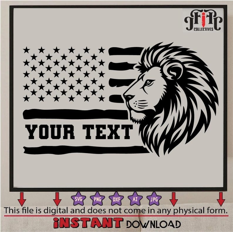 US Lion Head Svg, Lion Svg, US Lion Vector Digital Download Svg, Dxf ...