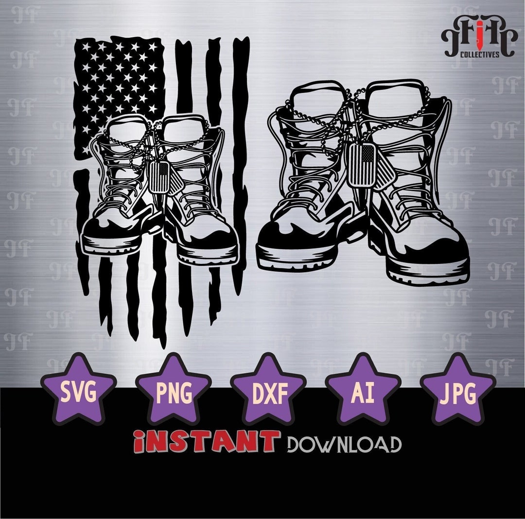 US Combat Boots Svg, Army Boots Svg, Soldier Boots Svg, Military Svg ...