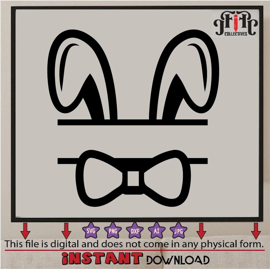 Easter Monogram SVG PNG DXF, Bunny Split Svg, Easter Monogram Svg ...
