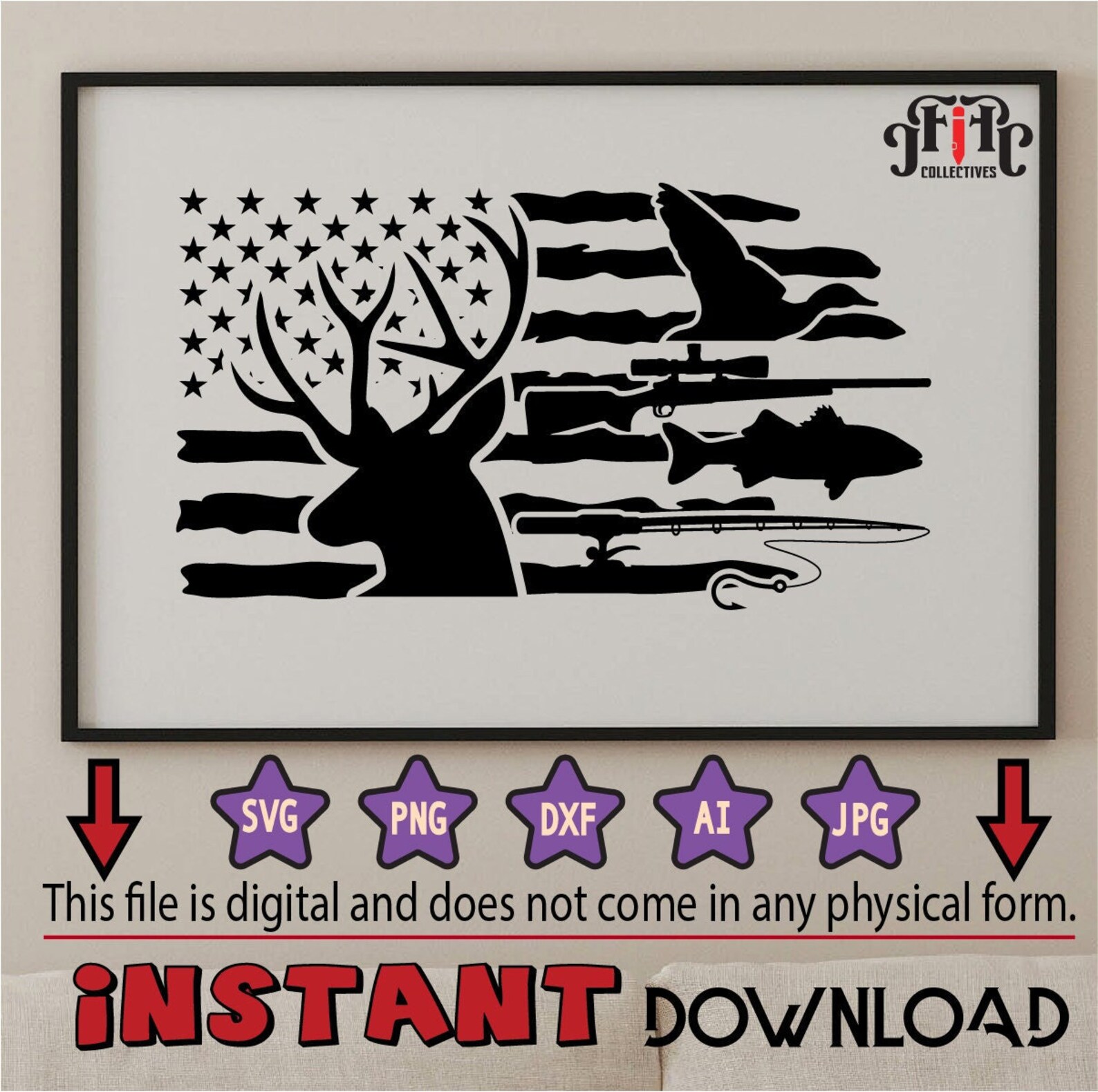 US Flag Fishing , SVG Hunting and Fishing American Flag Design Vector ...