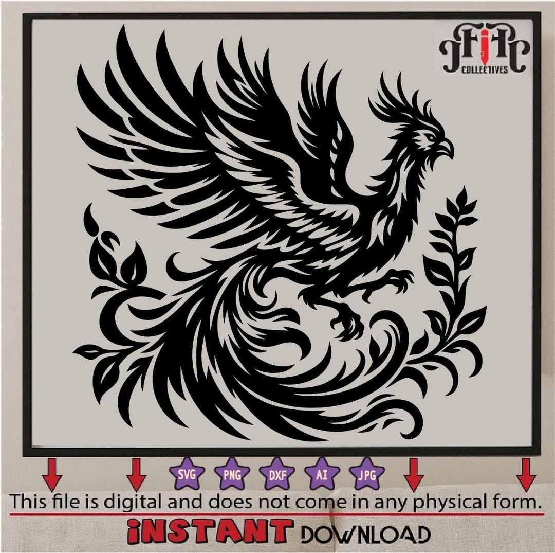 Phoenix Blooms: Exquisite Floral SVG Design for Your Creative Projects ...