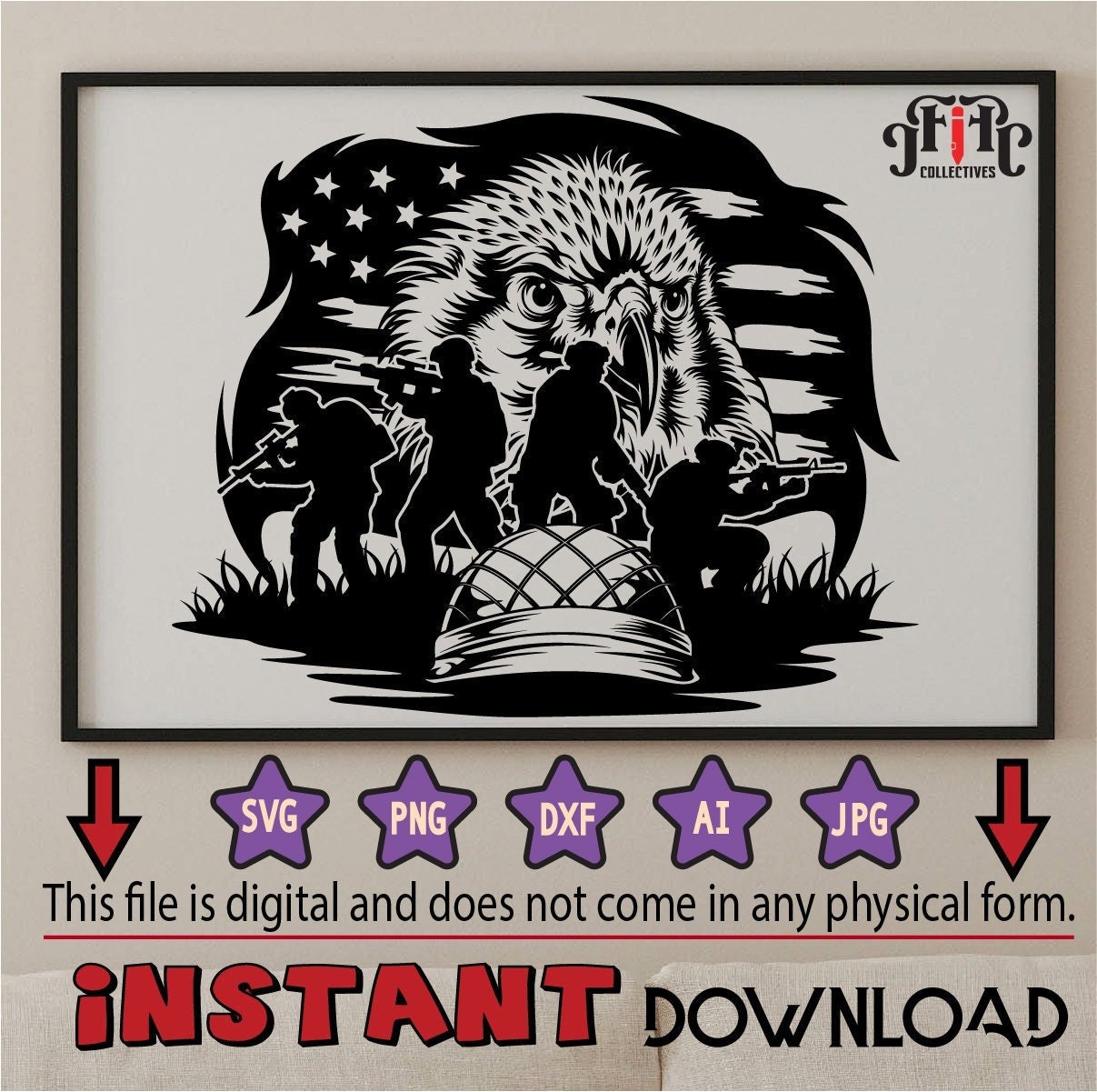 US Patriotic Eagle Soldier Svg | Military Eagle Svg | American Eagle ...