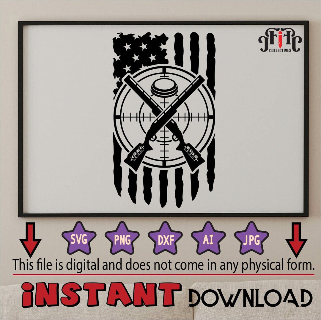 Target Clip Art, Trap Shooting USA Flag SVG, Jpg Paper Transfer , Cut ...