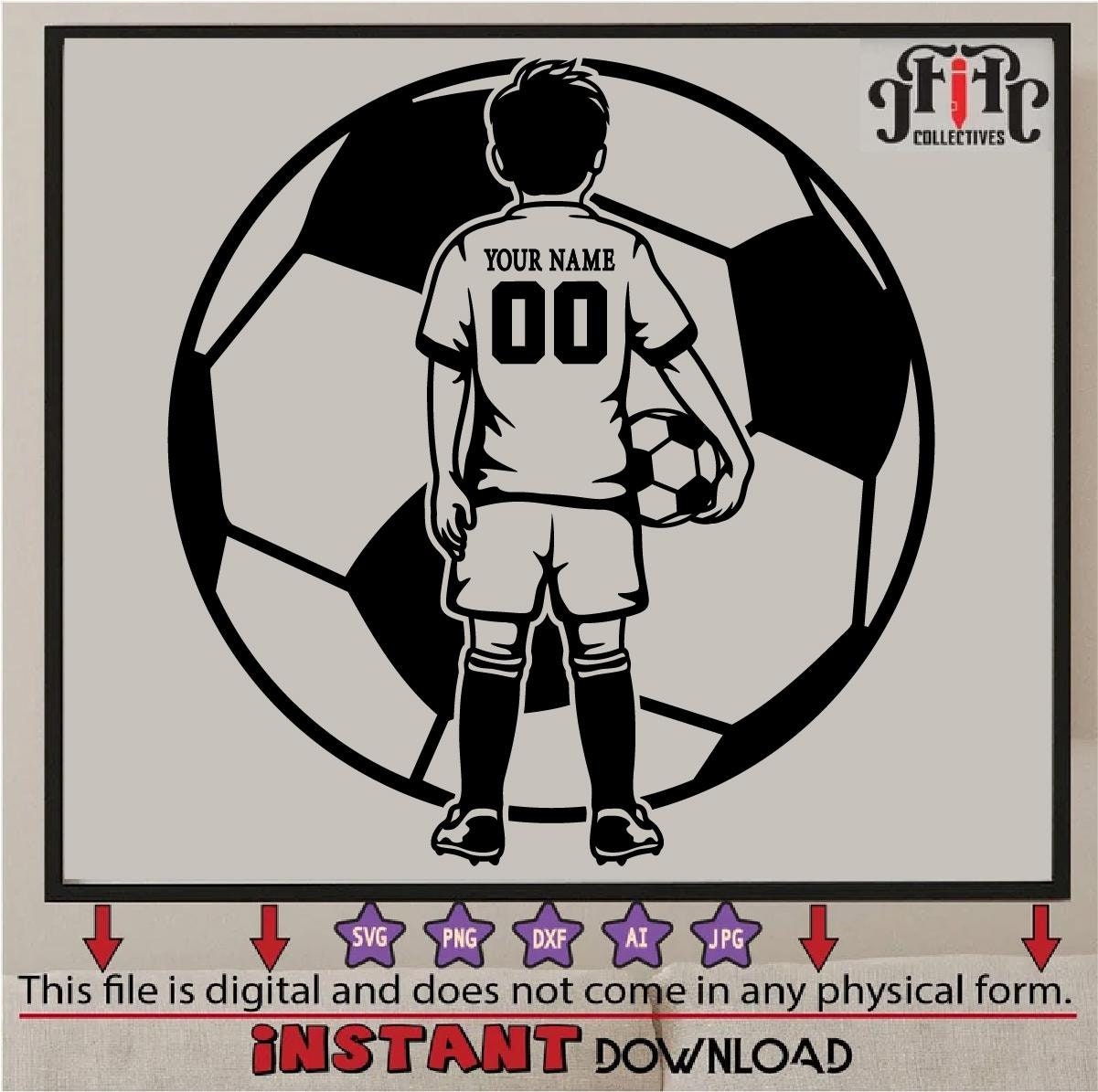 Soccer Kid Player Svg, Personalized Name Svg, Soccer Kid Svg, Soccer ...