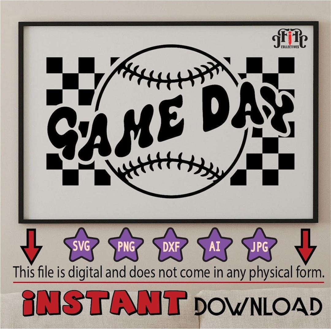 Baseball SVG, Game Day SVG, Baseball PNG, Baseball Game, Retro Baseball ...