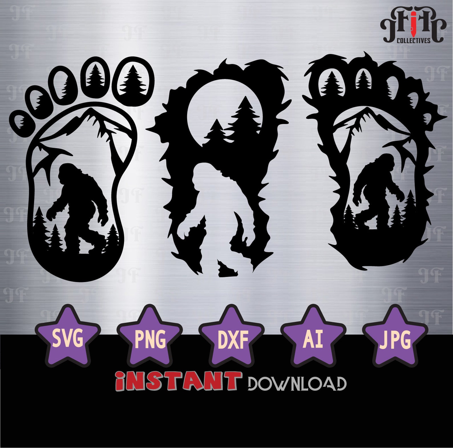 Three Bigfoot SVG | Big ,foot SVG | Wild Monster Svg | Big Foot Svg Cut ...