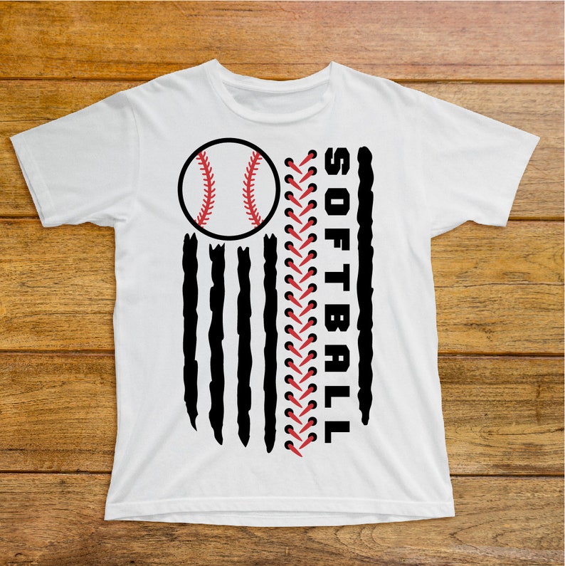 Distressed Softball Usa Flag Svg, Png, Jpg, Dxf, USA Flag Svg, Softball ...