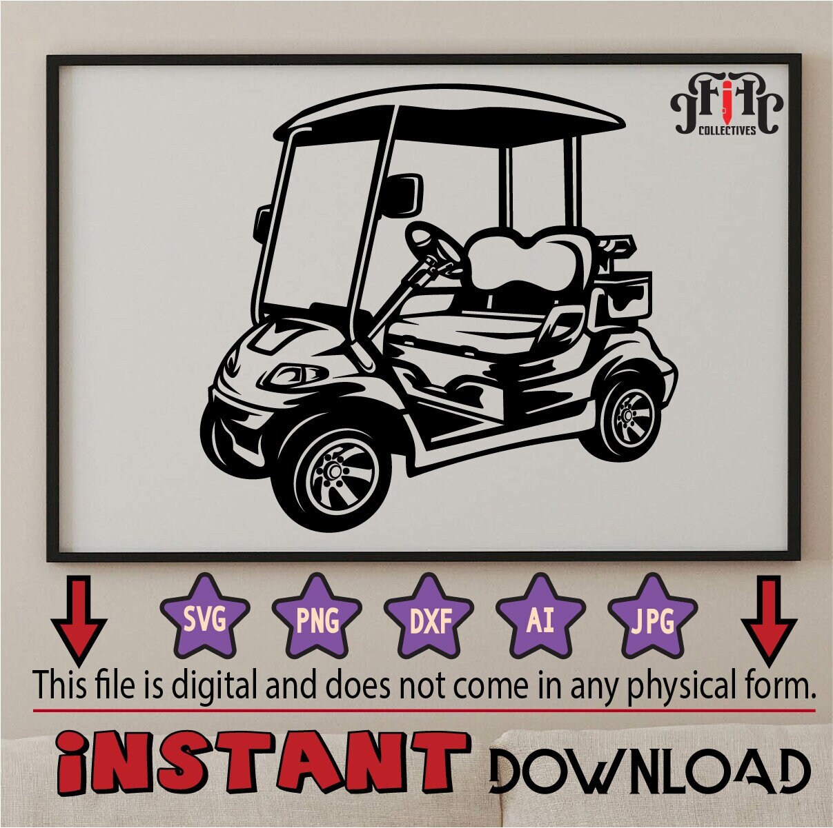 Golf Cart SVG File Golf Cart Svg Golf Cart Clipart Golf Cart Cut Files ...