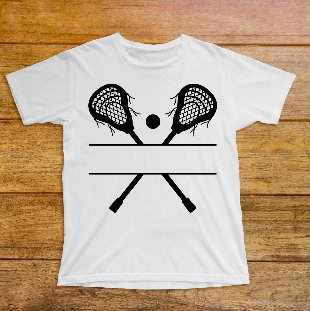 Sports Clipart: Split Crossed Lacrosse Sticks and Ball Space for Name ...