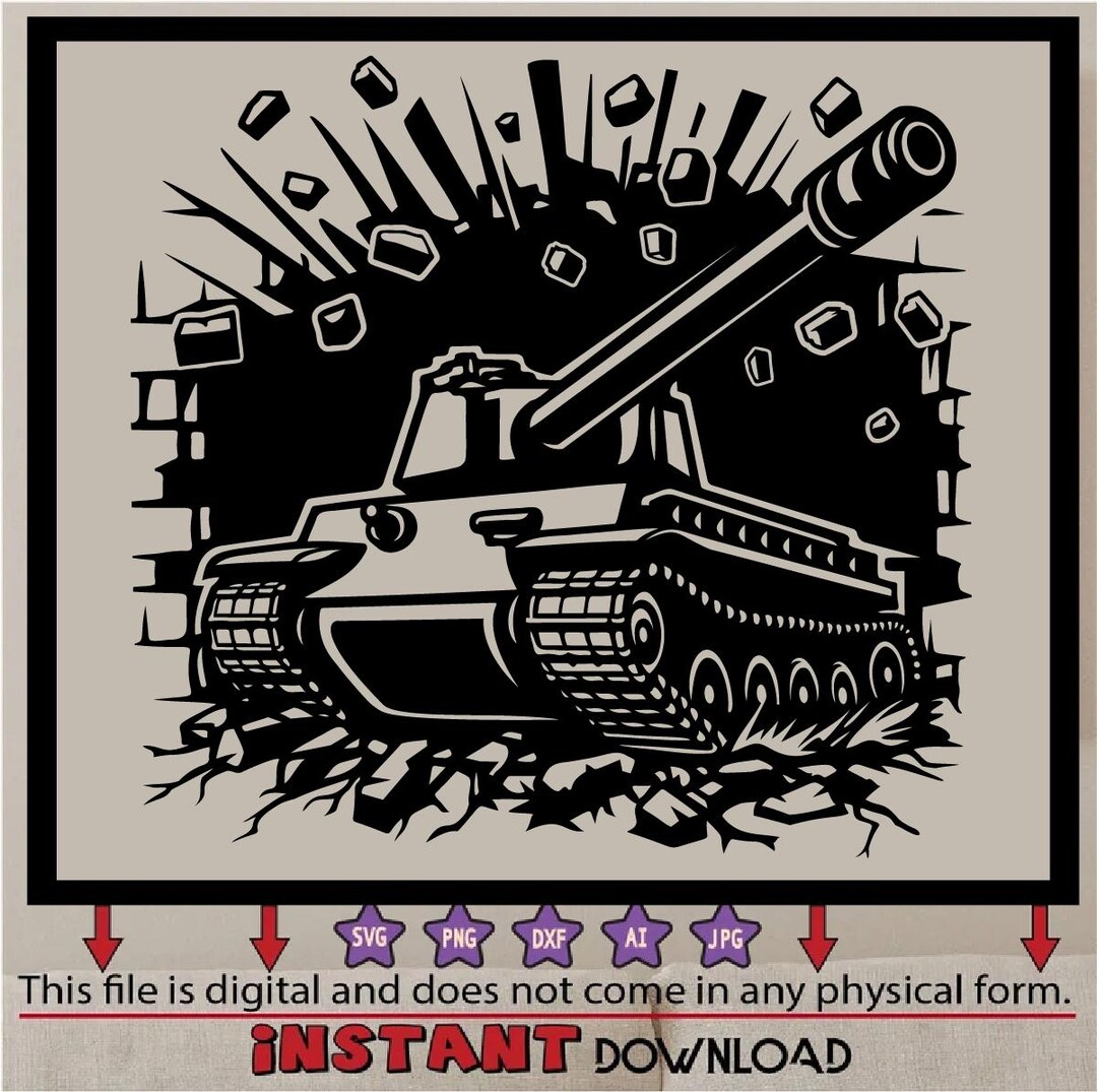 Smashing Tank Svg File | Army Svg | Marines Svg | Battle War Svg ...