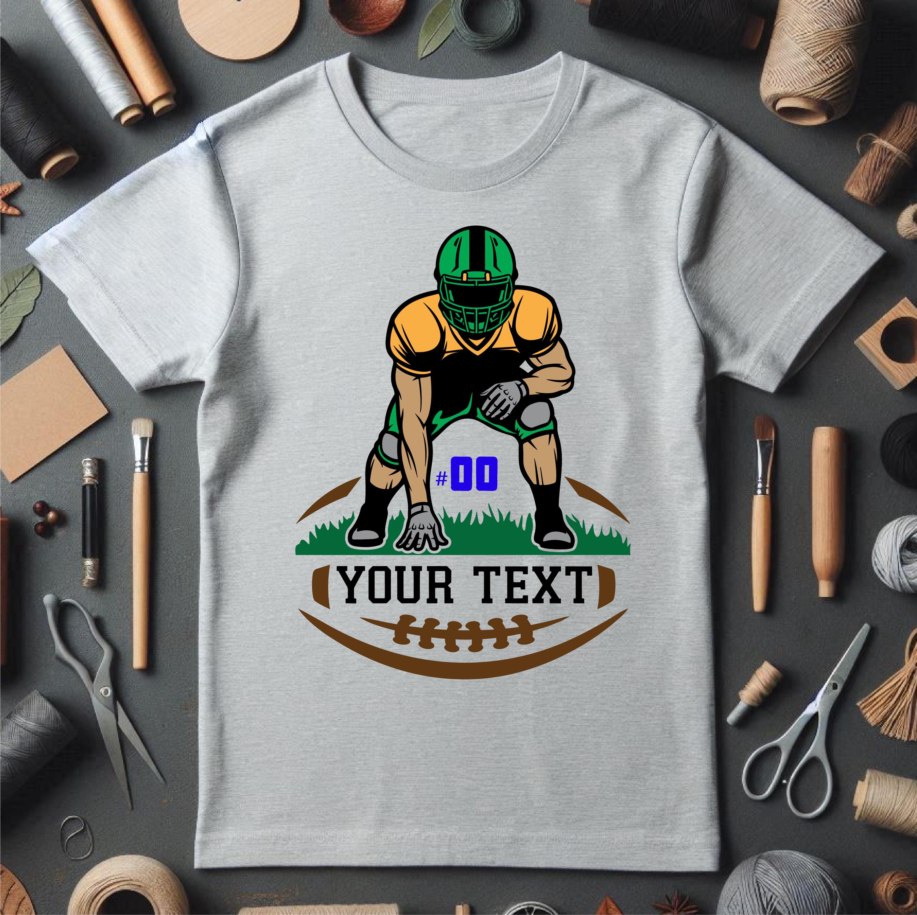 Colored Layered Football Player SVG | Multi-layer Football Silhouette ...