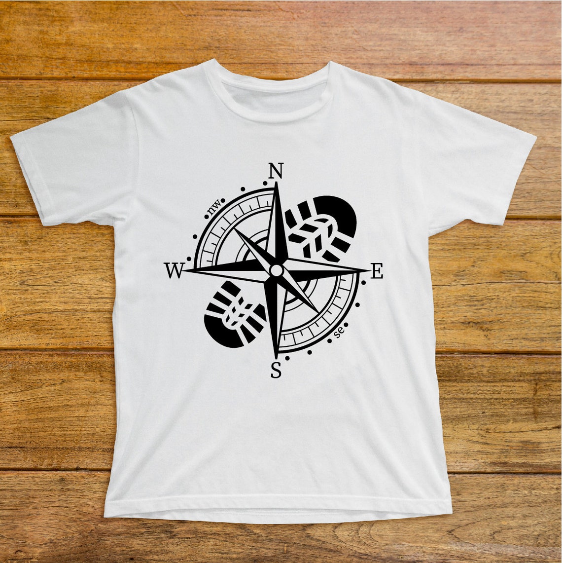 Compass, Compass SVG, Compass DXF, Shoe Print With Compass SVG, Shoe ...