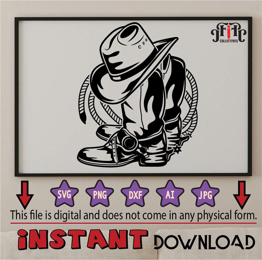 Cowboy Boots SVG, DXF, PNG, Pdf, Cowgirl Boots Svg, Western Boots Svg ...