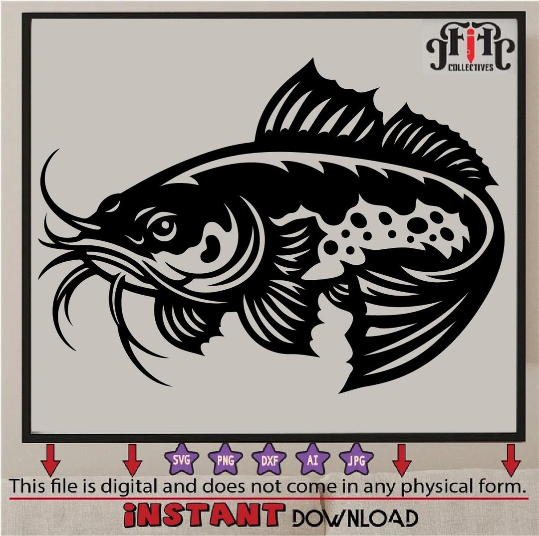 Fin-tastic Catfish, Catfish SVG Design for Crafting Delight, Reel Cool ...