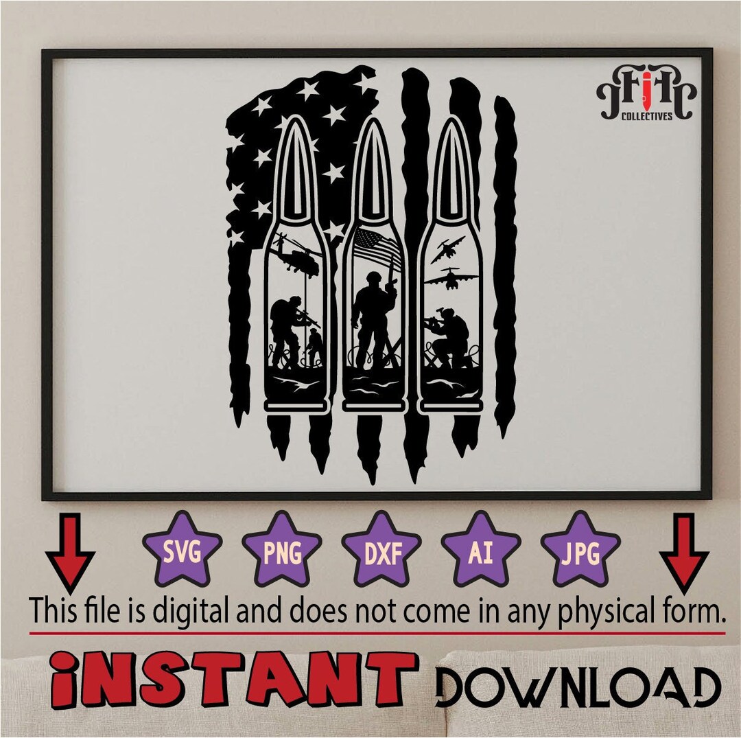 US Bullet Soldier Scene SVG, Soldier Svg, American Troops Svg, US Navy ...