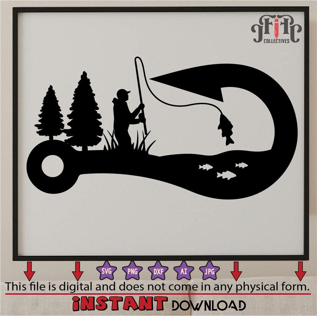 Fishing Hook Svg, Bass Fishing Svg, Fisherman Svg, Fishing Dad. Vector ...