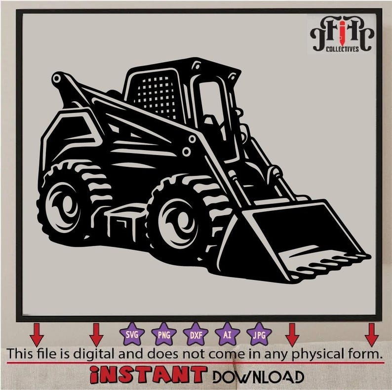 Track Skid Steer Svg | Compact Loaders Clipart | Construction Vehicle ...