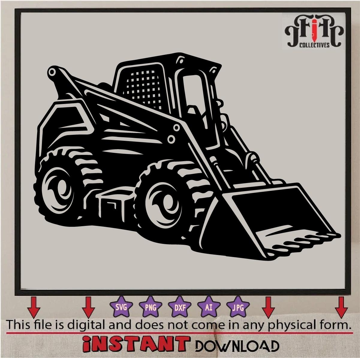 Track Skid Steer Svg | Compact Loaders Clipart | Construction Vehicle ...