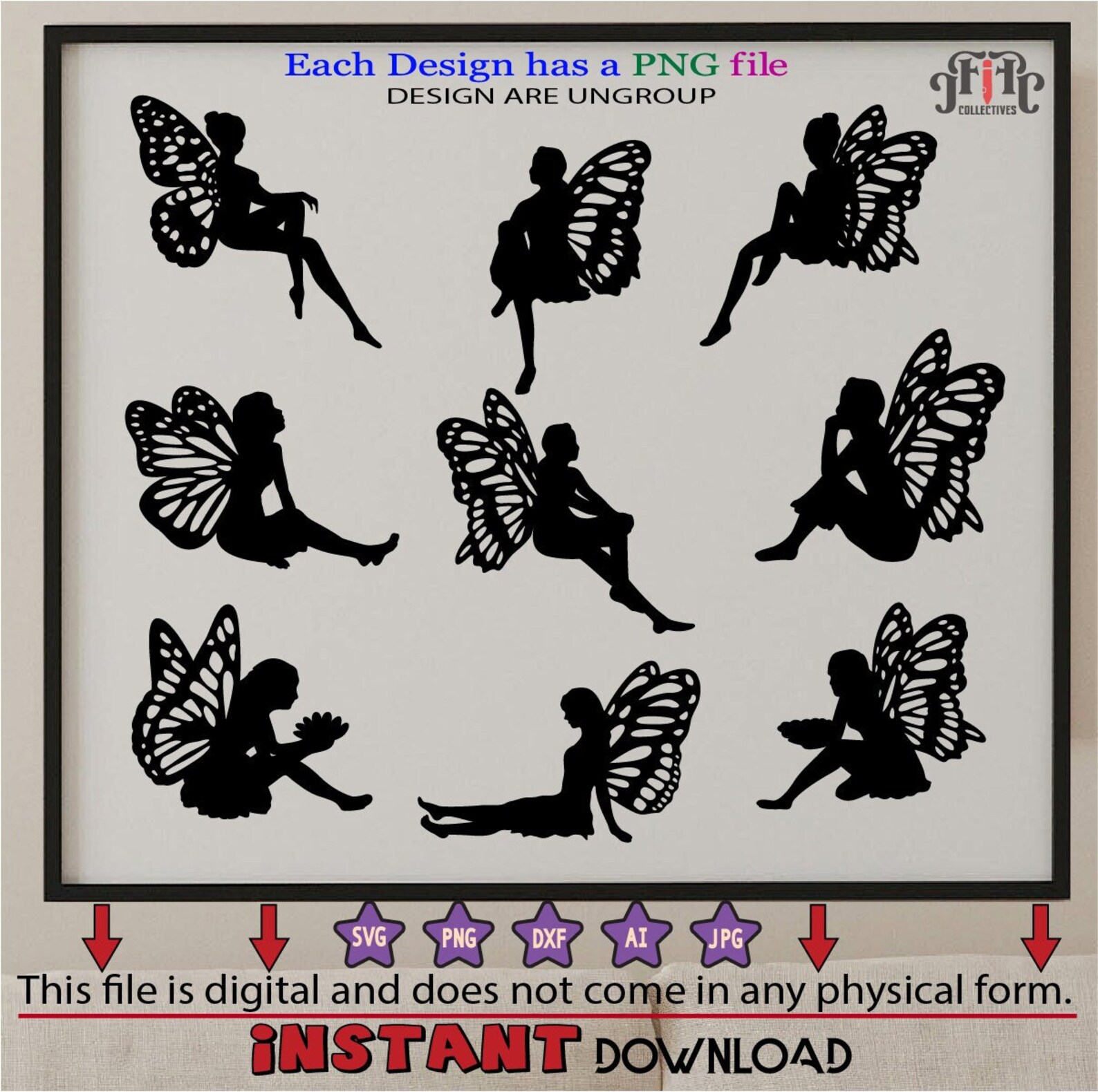 Fairy SVG Bundle Fairy Silhouette SVG Fairy Clipart Fairies SVG Fairy ...