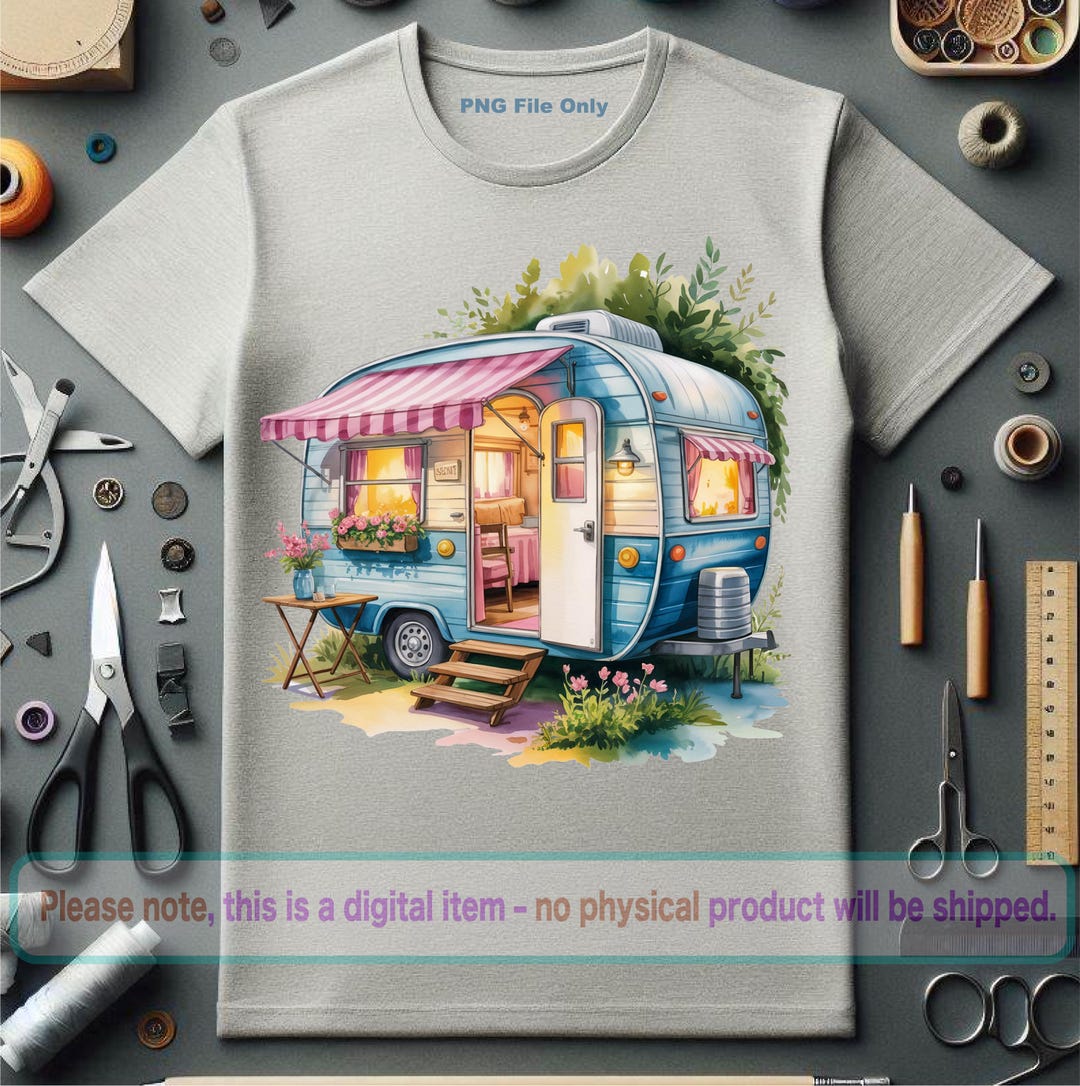 Floral Camping Van PNG | Boho Flower Camper Clipart | Instant Download ...