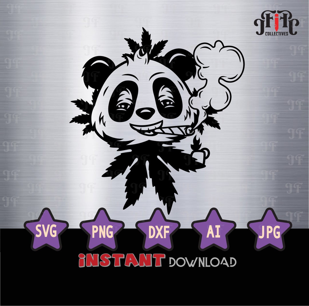 Panda Smoking Joint Svg | High Panda Svg | Smoking Weed Svg | Cannabis ...