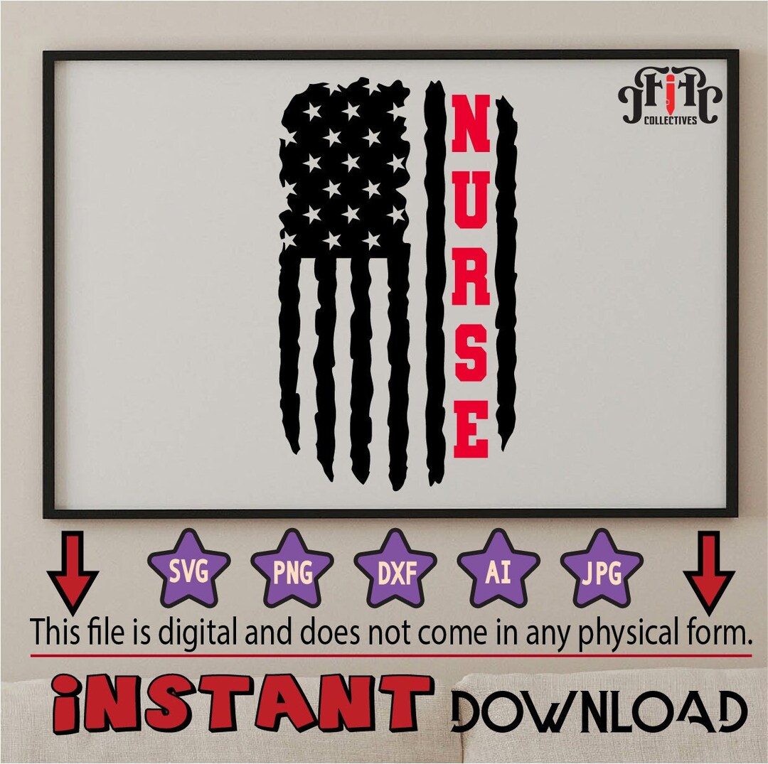 Nurse Flag PNG, Nurse PNG, 4th of July Nurse Design File for ...