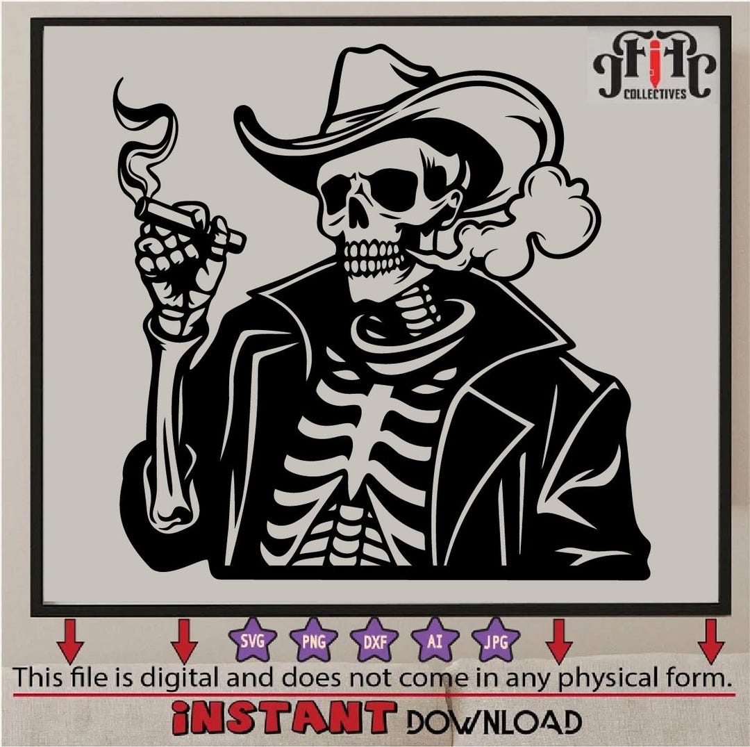 Cowboy Hat With Skull Png Svg, Western Skull Cowboy Shirt Design Png, Skull With Cowboy Hat Svg ...