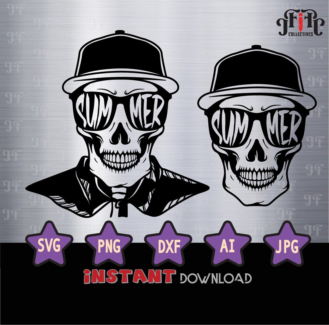 Skull With Sun Glasses SVG | Fun Cool Skull T-shirt Decal Vinyl ...