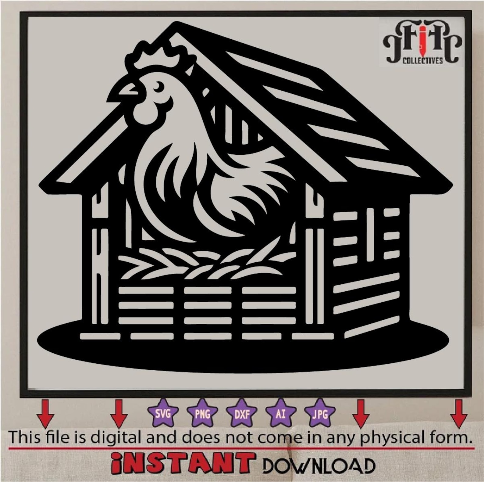 Chicken Coop SVG Cut File for Cricut, Silhouette, Digital Download ...