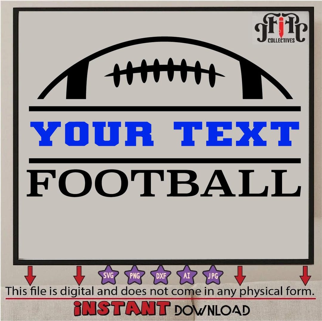 Custom Football Name SVG, Football Season SVG, Printable Football PNG ...