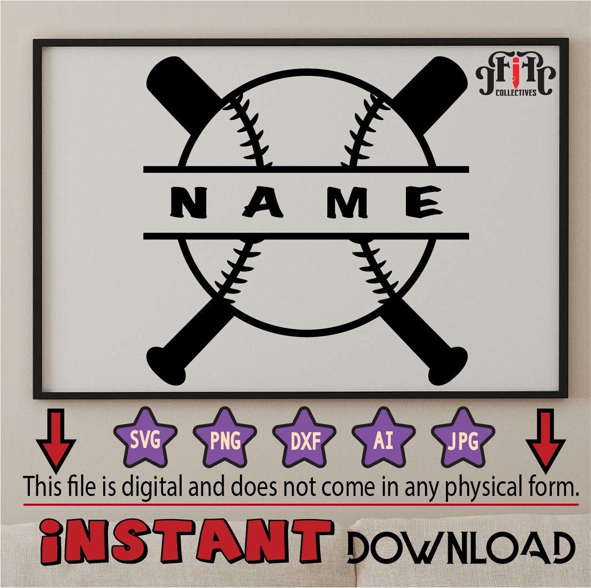 Sports Clipart Black Outline of Baseball or Softball With Crossed Bats ...