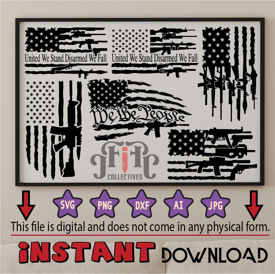 American Gun Flag Svg, Rifle Flag Svg, Guns Svg, 2nd Amendment Svg ...