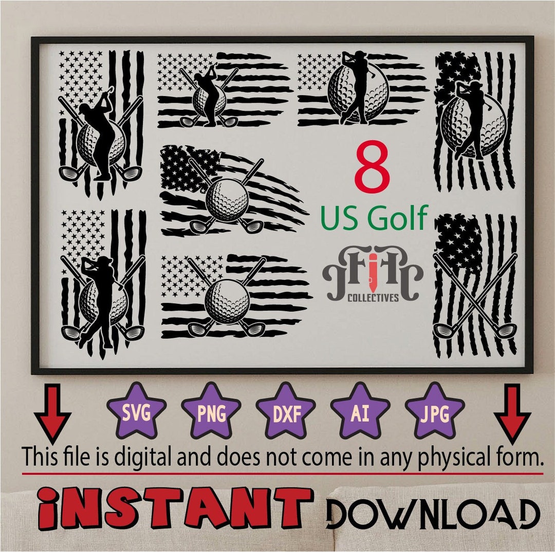 US Golf Svg Bundle, Golf Monogram Svg, Golf Club Svg, Golf Ball Svg ...