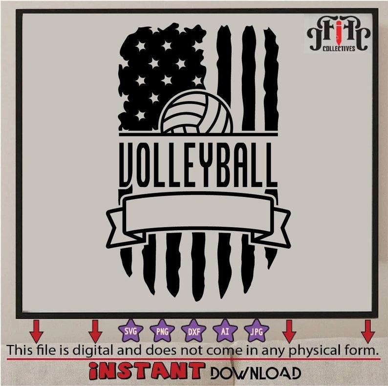 Volleyball American Flag SVG | Volleyball Flag SVG | Volleyball SVG ...