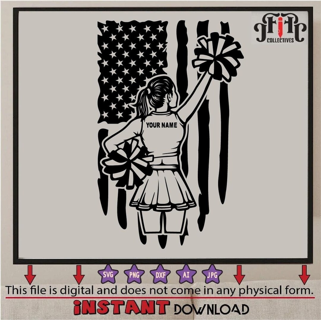 Personalized Name | US Cheerleader Svg | Cheer Mom Svg | Cheerleading ...