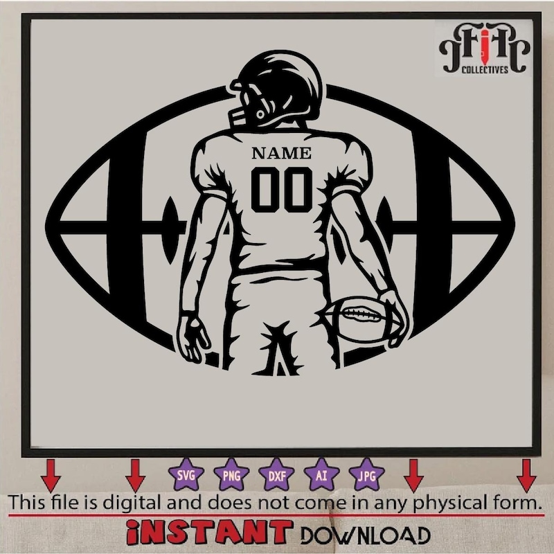 Football Player Svg - Etsy